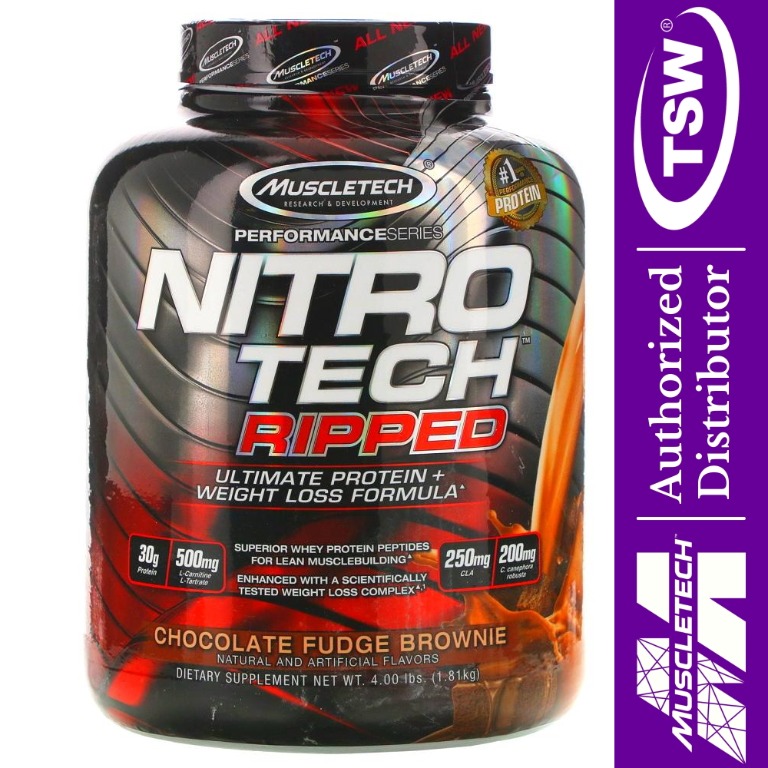 MuscleTech Nitro Tech Ripped 4 lbs, Health & Nutrition, Health ...