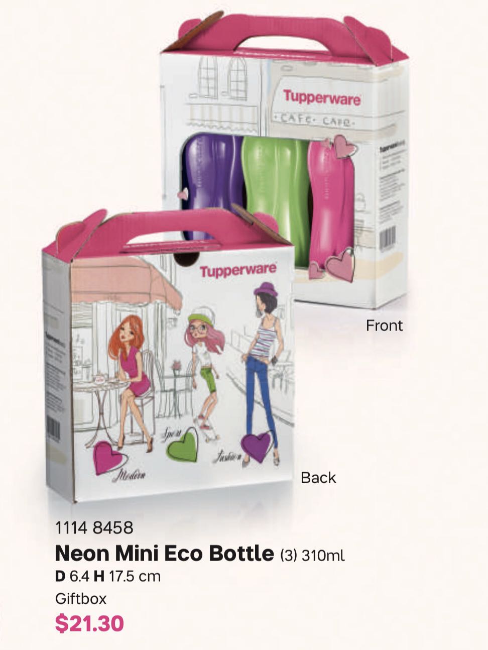 Neon water bottle Tupperware 310ml, Furniture & Home Living ...
