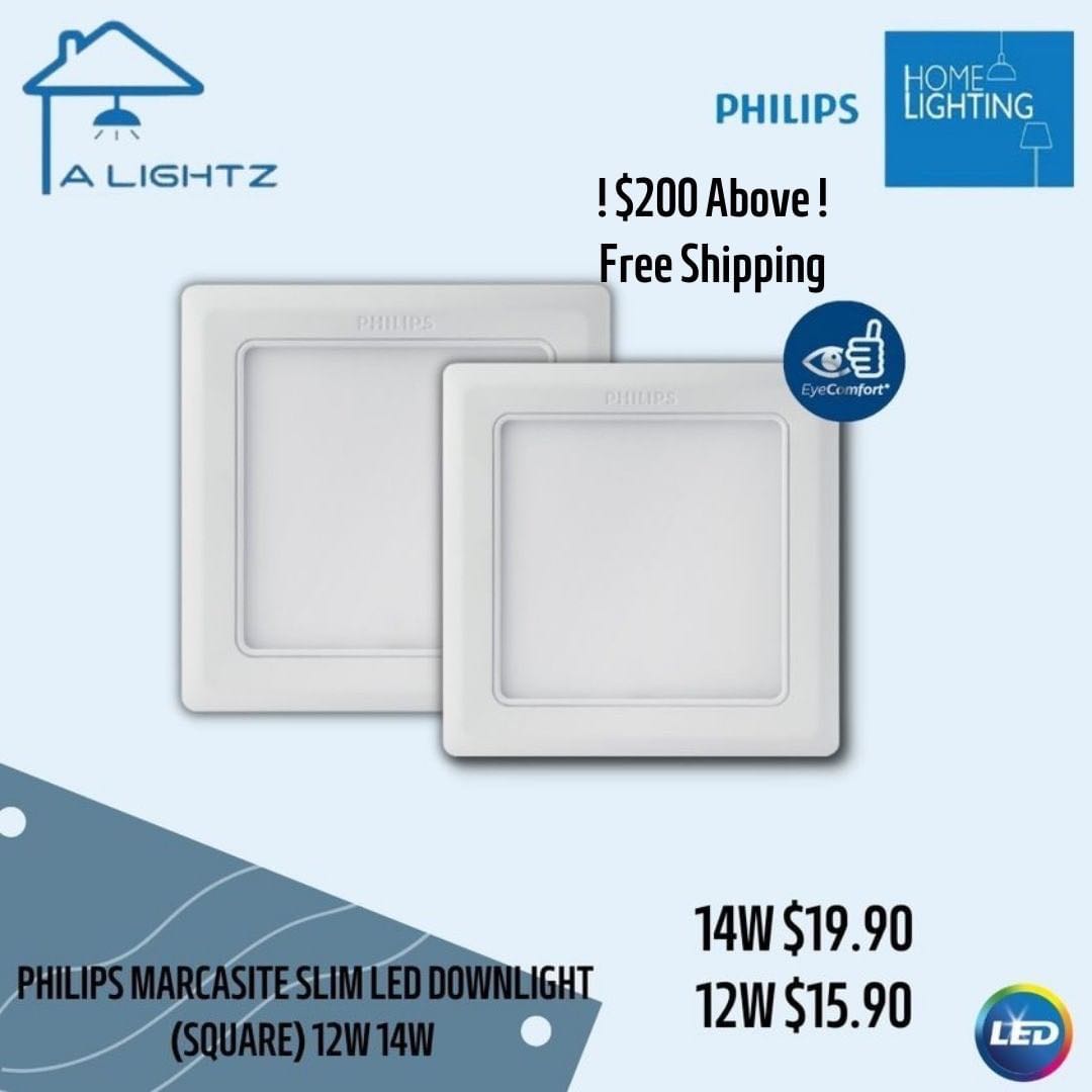 Philips Marcasite 59527/59528 Recessed Downlight 12W/14W Square ...