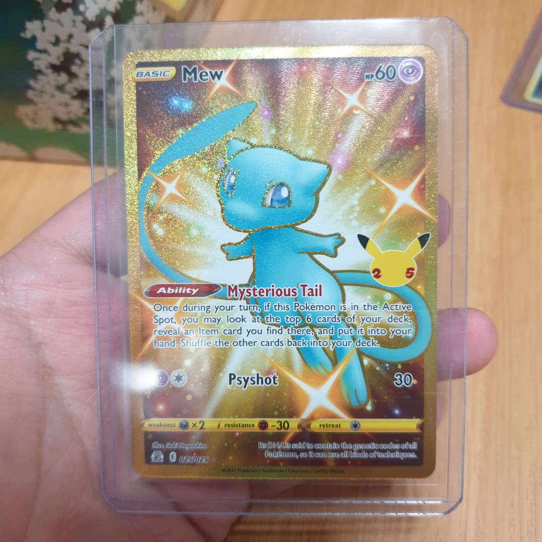 Pokemon celebrations Golden mew, Hobbies & Toys, Toys & Games on Carousell