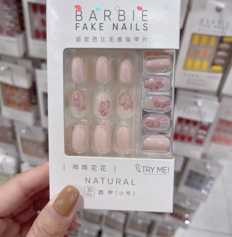 READY STOCK Miniso Barbie Fake Nails, Beauty & Personal Care, Hands ...