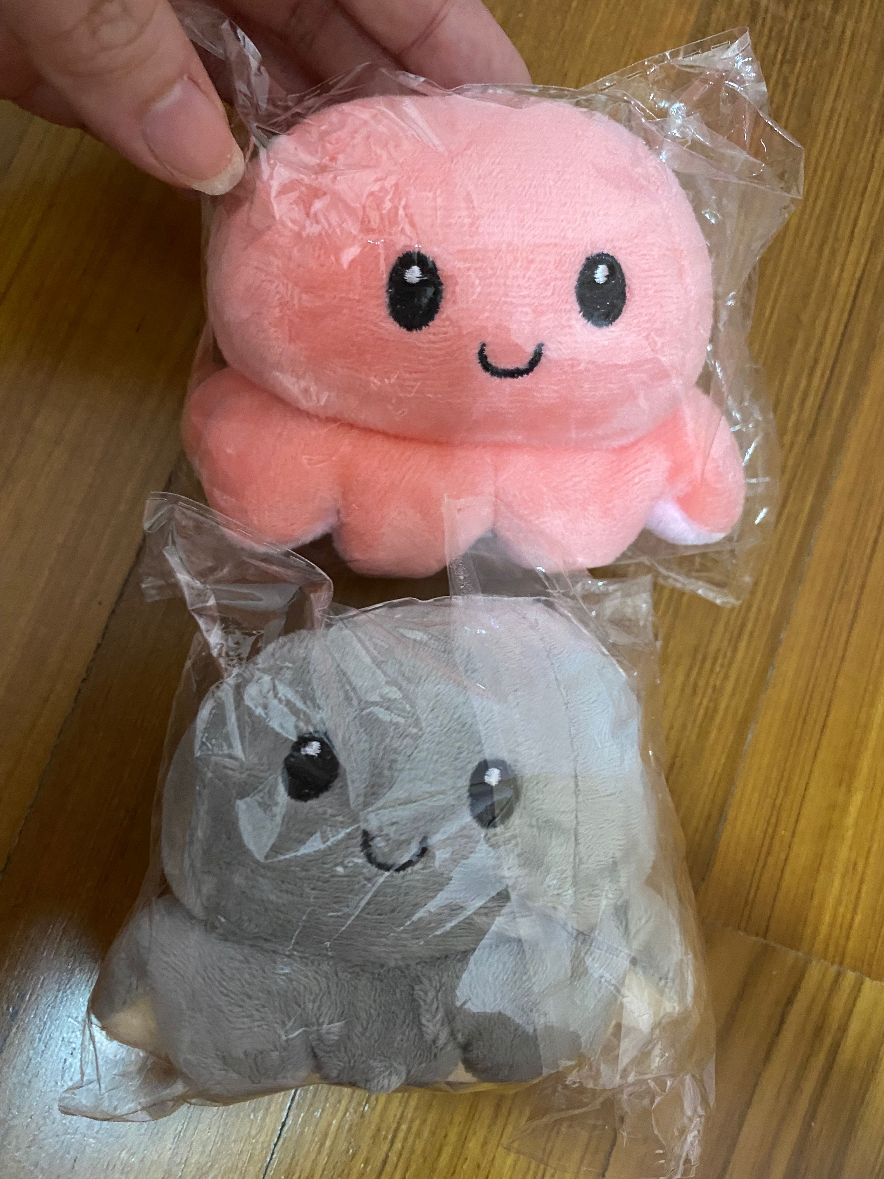 Reversible Soft Toy Plush Octopus Happy and Sad Face., Hobbies & Toys ...