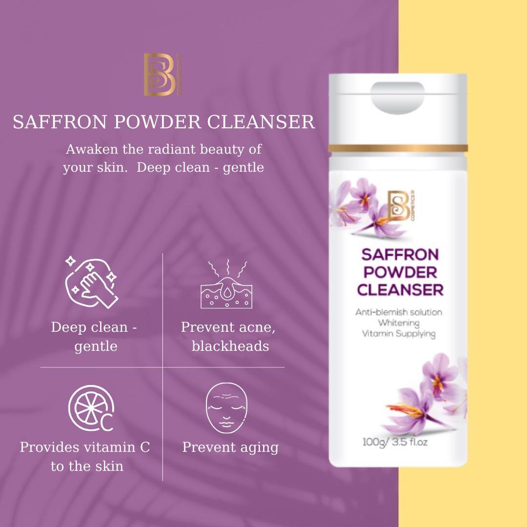 Saffron powder cleanser 3In1 - Saffron Face Wash Powder Prevent Aging ...