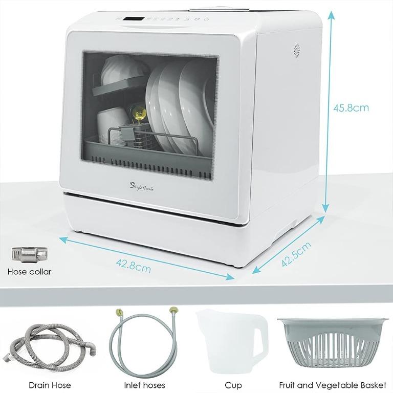 Table Top Dishwasher, Mini Countertop Dishwasher Portable, 5 Programs ...
