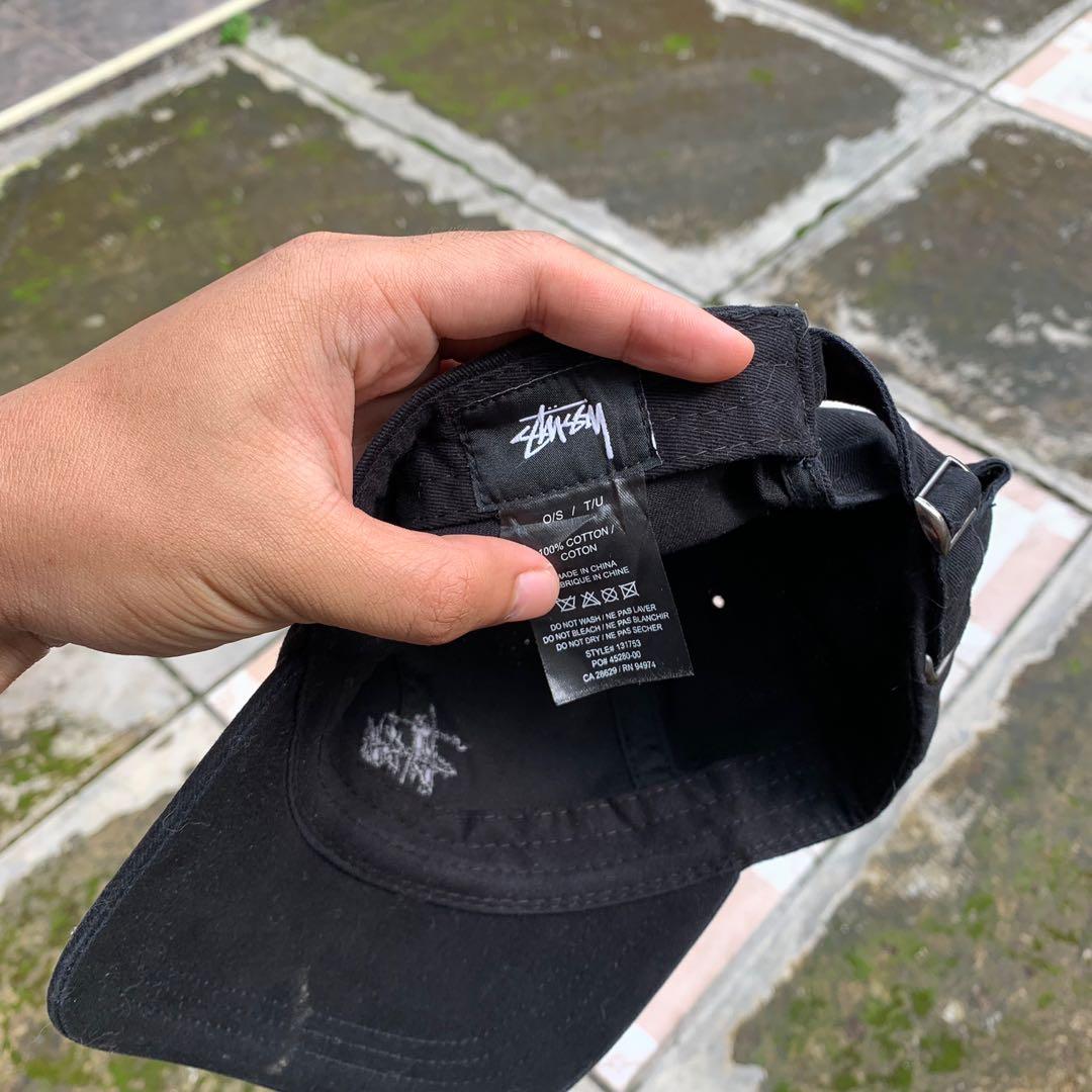 Topi Stussy Dadhat Cap Black On Black Logo, Fesyen Pria, Aksesoris ...
