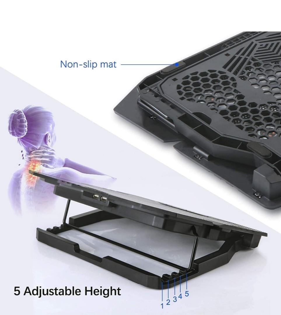 TopMate C5 12-15.6 inch Gaming Laptop Cooler Cooling Pad | 5 Quiet Fans ...