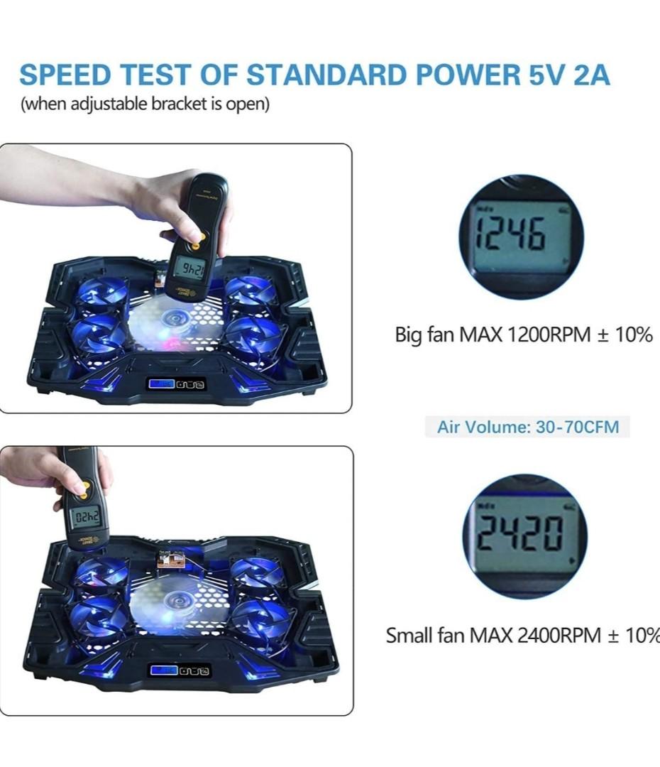 TopMate C5 12-15.6 inch Gaming Laptop Cooler Cooling Pad | 5 Quiet Fans ...
