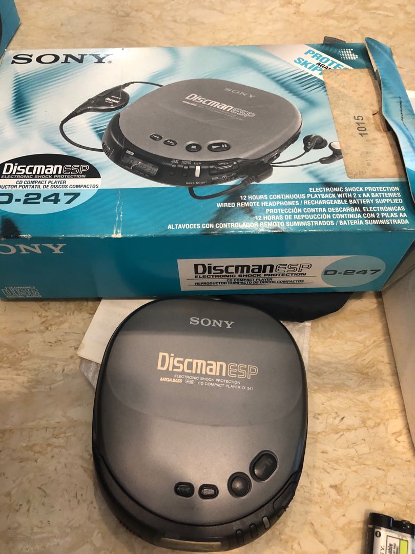 Vintage Sony Discman CD player D-247 with box, Audio, Portable Music ...