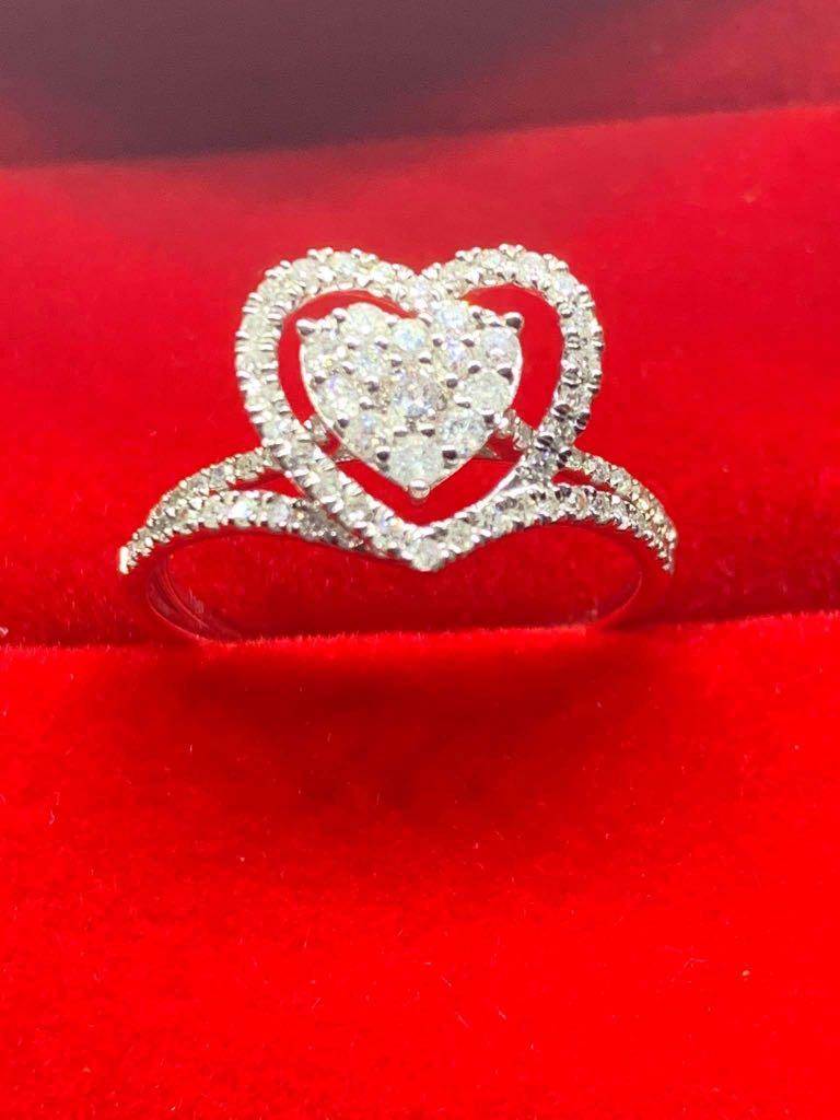 3 Way Heart Diamond Ring W/ Certificate, Women's Fashion, Jewelry ...