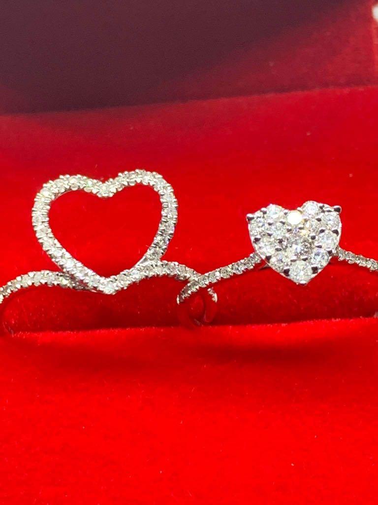 3 Way Heart Diamond Ring W/ Certificate, Women's Fashion, Jewelry ...