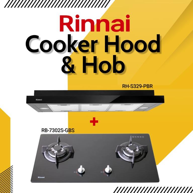 [ RINNAI] BUNDLE PROMO! LIMITED TIME OFFER RINNAI COOKER HOOD AND HOB RH-S329-PBR + RB-7302S-GBS ...