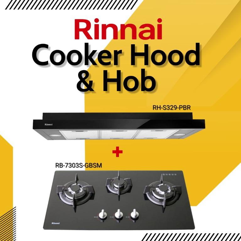 [ RINNAI] BUNDLE PROMO! LIMITED TIME OFFER RINNAI COOKER HOOD AND HOB RH-S329-PBR + RB-7302S-GBS ...