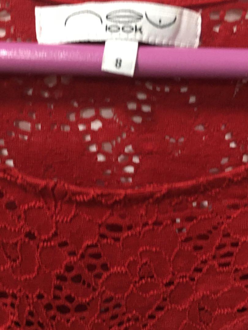 Authentic New Look Red Dress, Women's Fashion, Dresses & Sets, Dresses ...