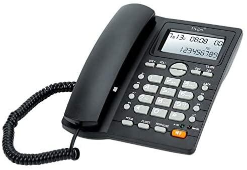 Desk corded phone, hands-free calling, LCD display, dual DTMF / FSK ...