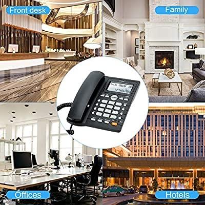Desk corded phone, hands-free calling, LCD display, dual DTMF / FSK ...