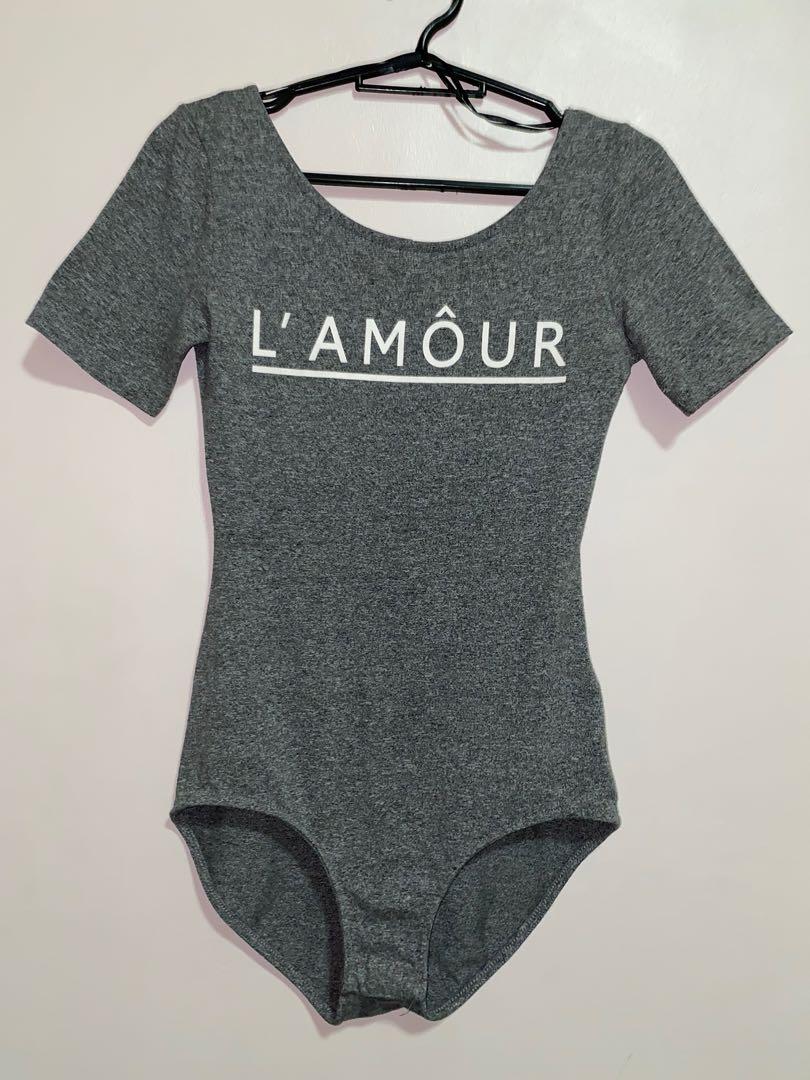 Grey Leotard, Women's Fashion, Activewear on Carousell