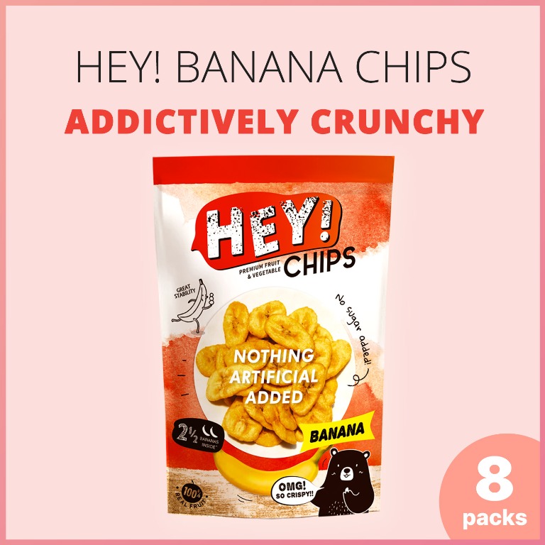 Hey! Banana Chips (100% Natural Snacks suitable for Kids; Gluten-Free ...