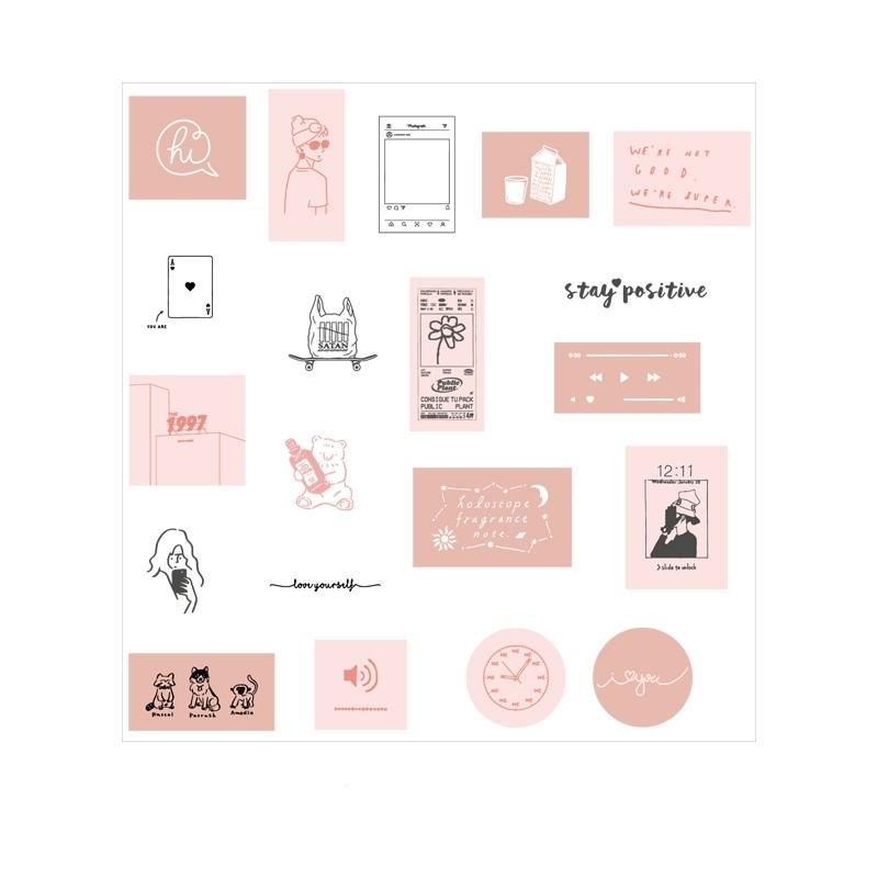 Pink Abstract Journaling Stickers Craft Supplies & Tools Papercraft ...