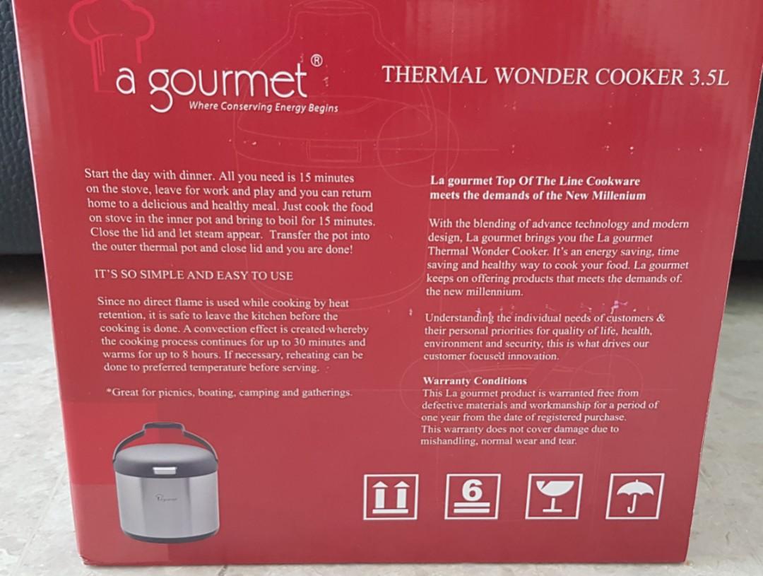 La Gourmet Thermal Wonder Cooker 3.5L, TV & Home Appliances, Kitchen ...