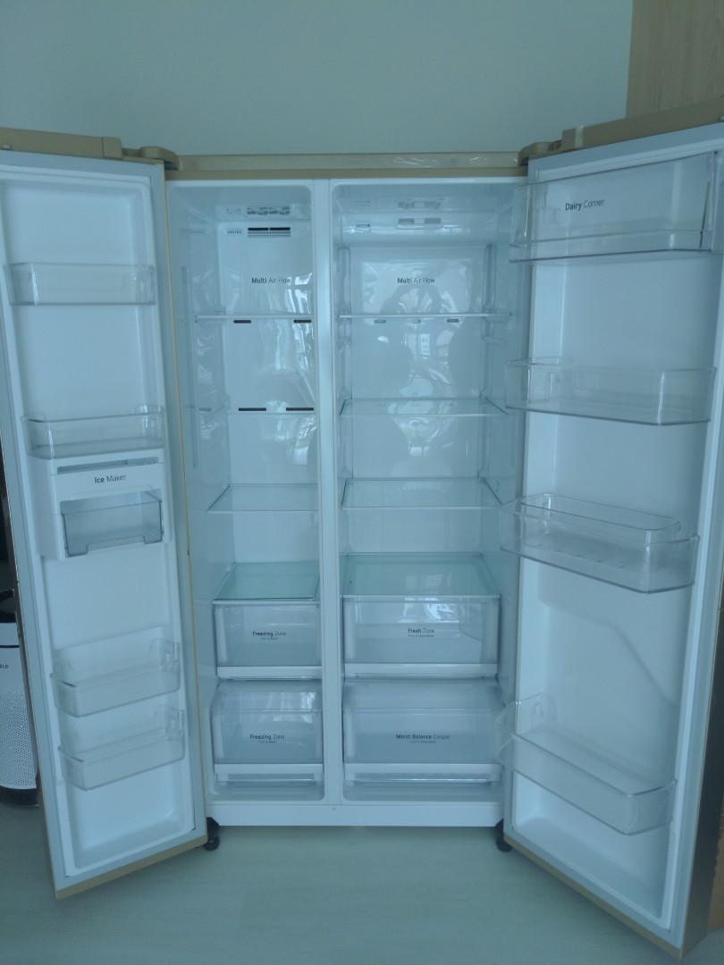 LG side by side fridge in Gold, TV & Home Appliances, Kitchen ...