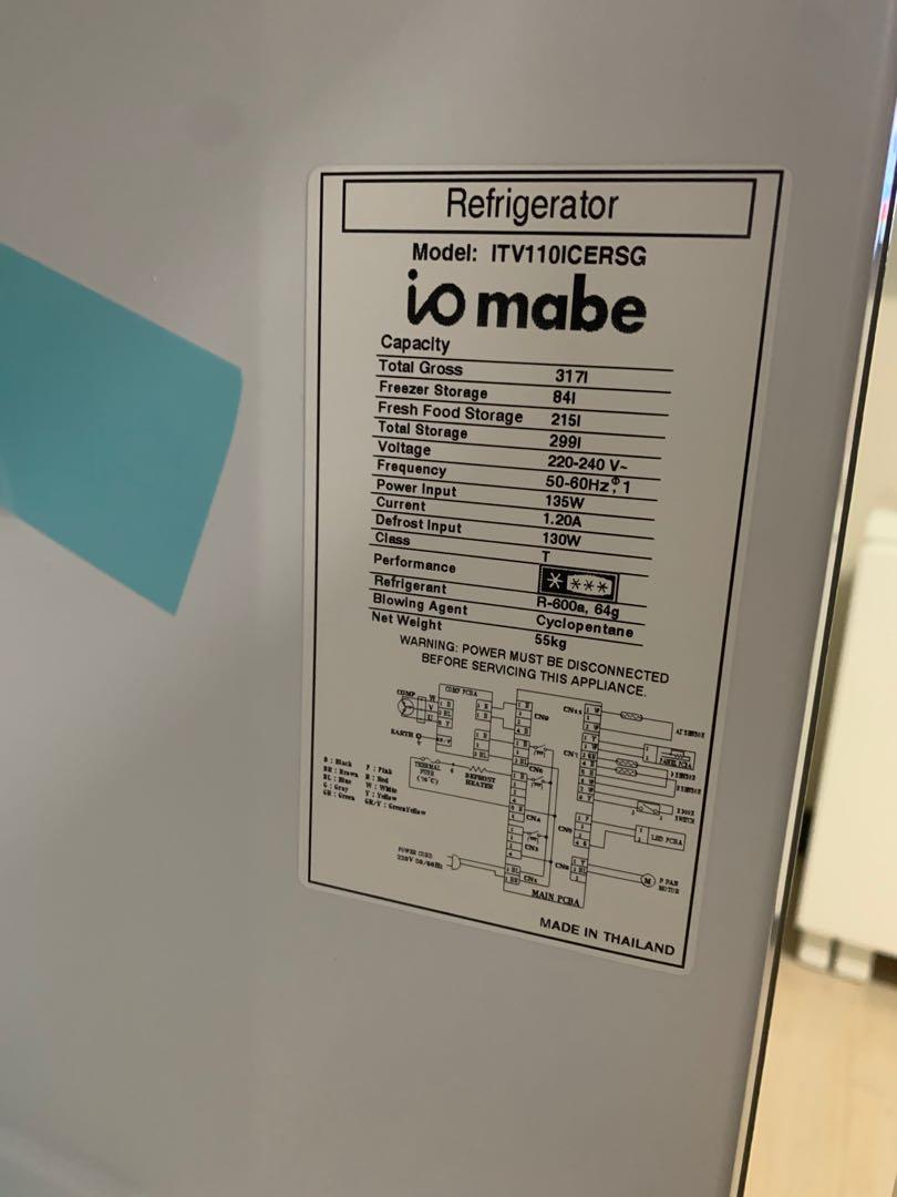 Mabe (GE) Refrigerator 11.2cuft, No frost, Premium Inverter, Two Door ...