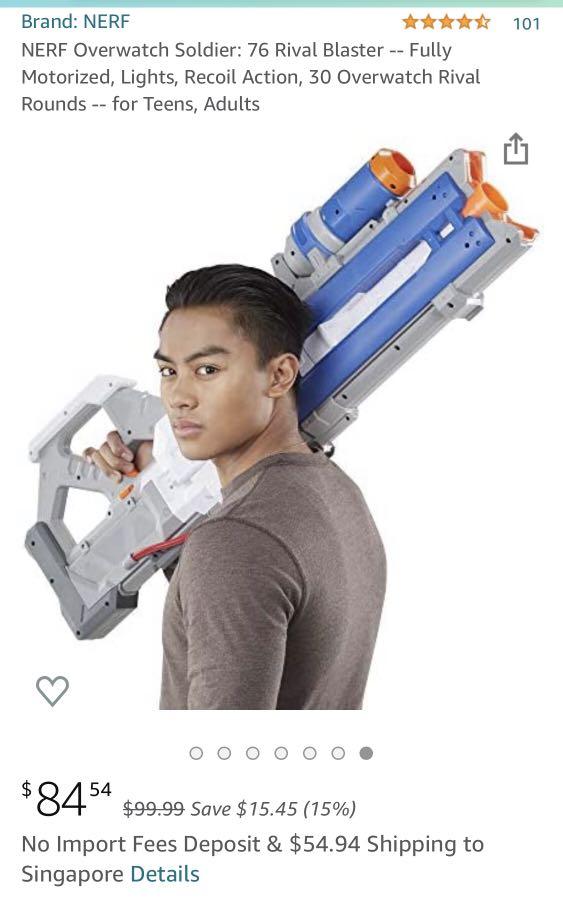 Nerf Overwatch Soldier 76 Rival Blaster - fully motorised, Lights ...