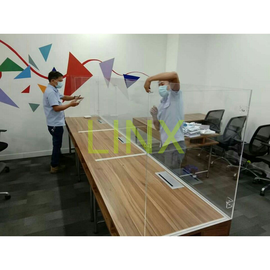 PLASTIC ACRYLIC OFFICE BARRIER PARTITION WORKSTATION, Furniture & Home ...