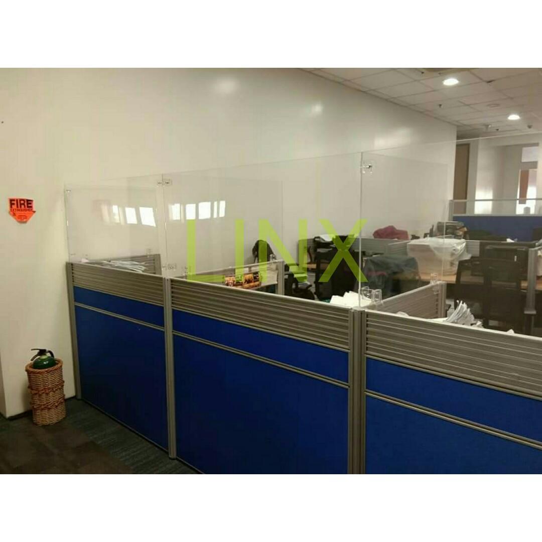 PLASTIC ACRYLIC OFFICE BARRIER PARTITION WORKSTATION, Furniture & Home ...