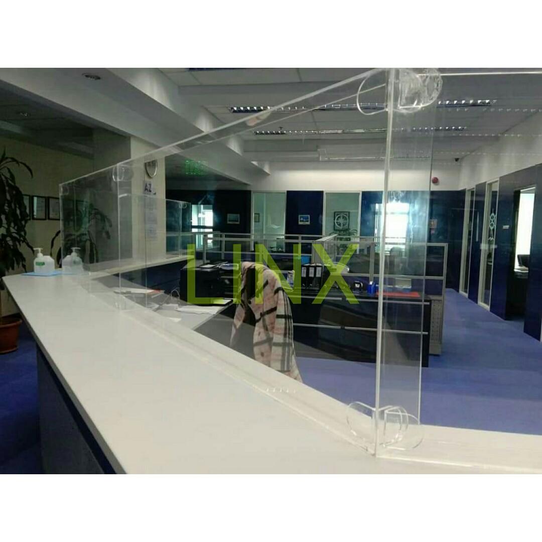 PLASTIC ACRYLIC OFFICE BARRIER PARTITION WORKSTATION, Furniture & Home ...