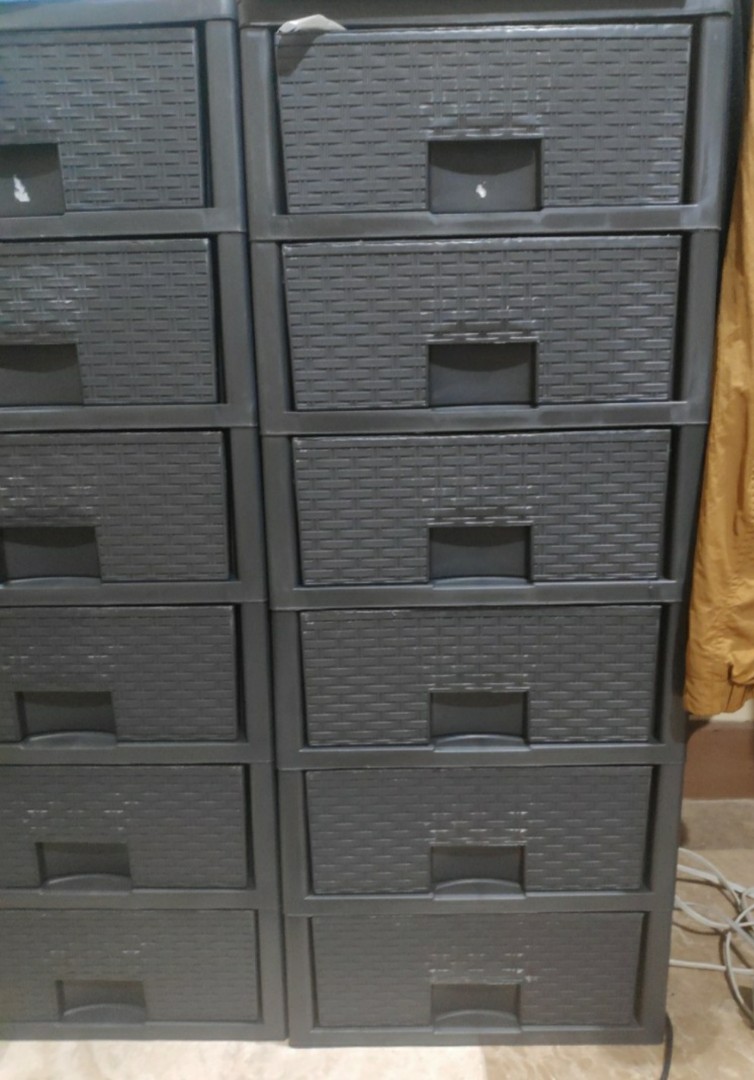 Plastic Rattan-inspired 6-layer drawers, Furniture & Home Living ...