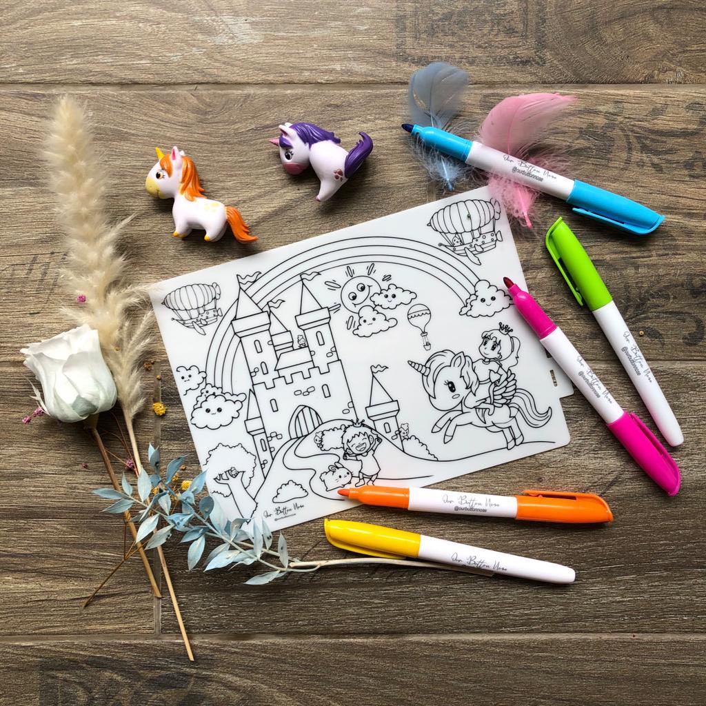 Reusable Silicone Colouring Mat 20cm x 15cm – A Fairy Tale, Hobbies ...