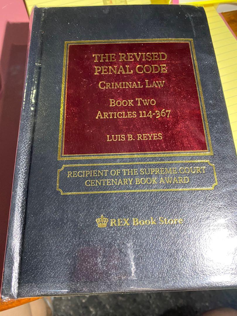 Revised Penal Code (RPC) Book 2 - Reyes, Hobbies & Toys, Books ...