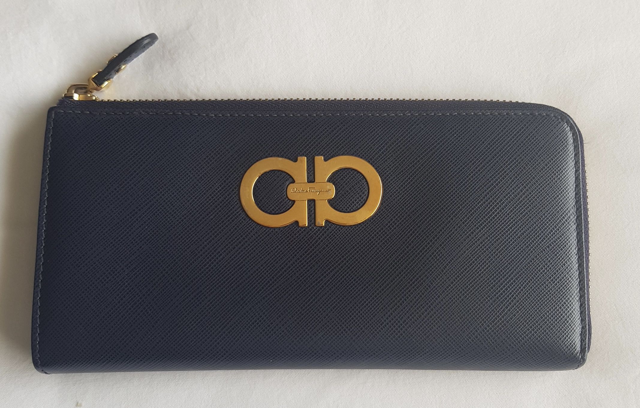 Salvatore Ferragamo calf wallet (oxford blue), Luxury, Bags & Wallets ...