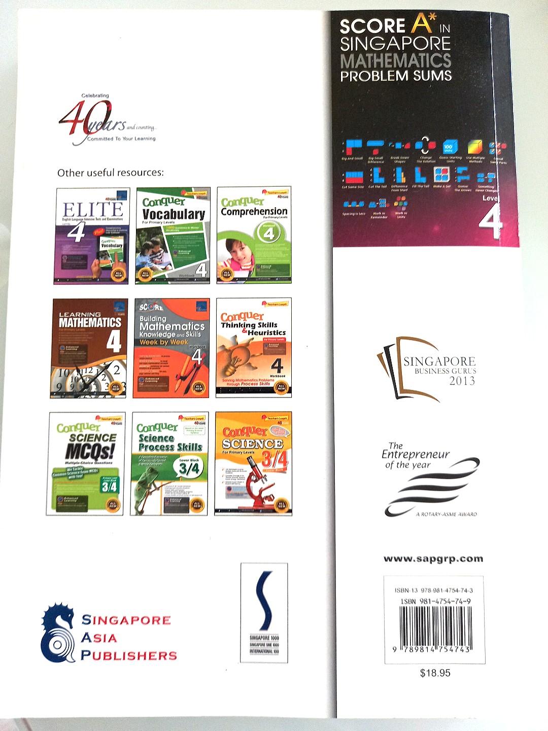Score A* in singapore mathematics problem sums, Hobbies & Toys, Books ...