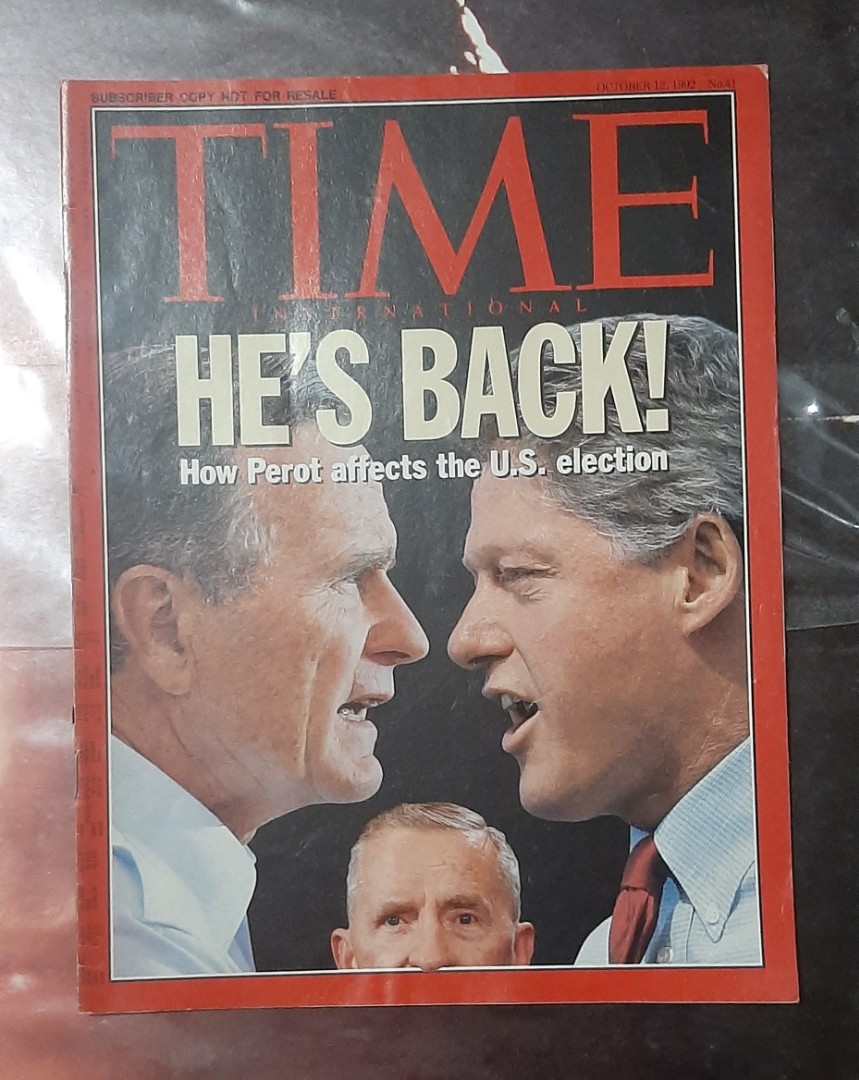 October 12, 1992 Time International Magazine He's Back! How Perot ...