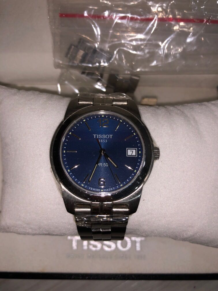 TISSOT Blue Marine Watch, Fesyen Pria, Jam Tangan di Carousell