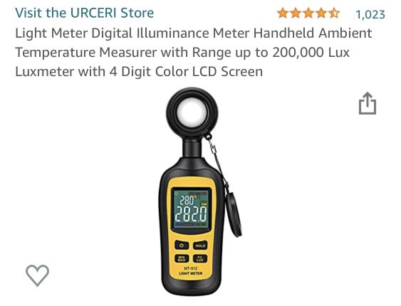 URCERI Store 4.5 out of 5 stars 1,023 Reviews Light Meter Digital ...