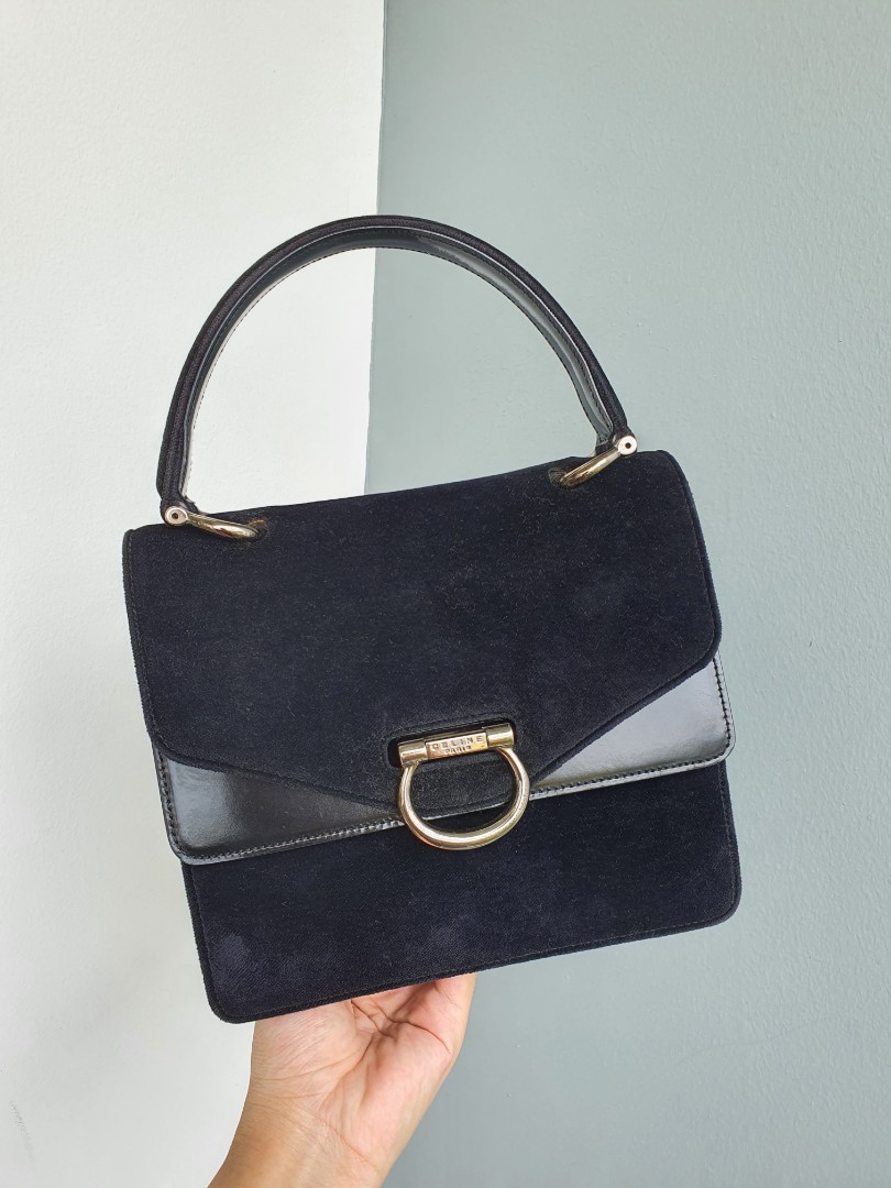 Vintage Celine velvet double flap Kelly, Luxury, Bags & Wallets on ...