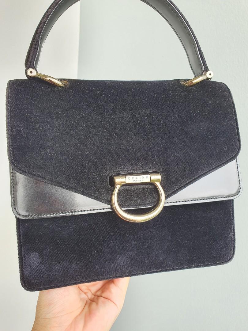 Vintage Celine velvet double flap Kelly, Luxury, Bags & Wallets on ...