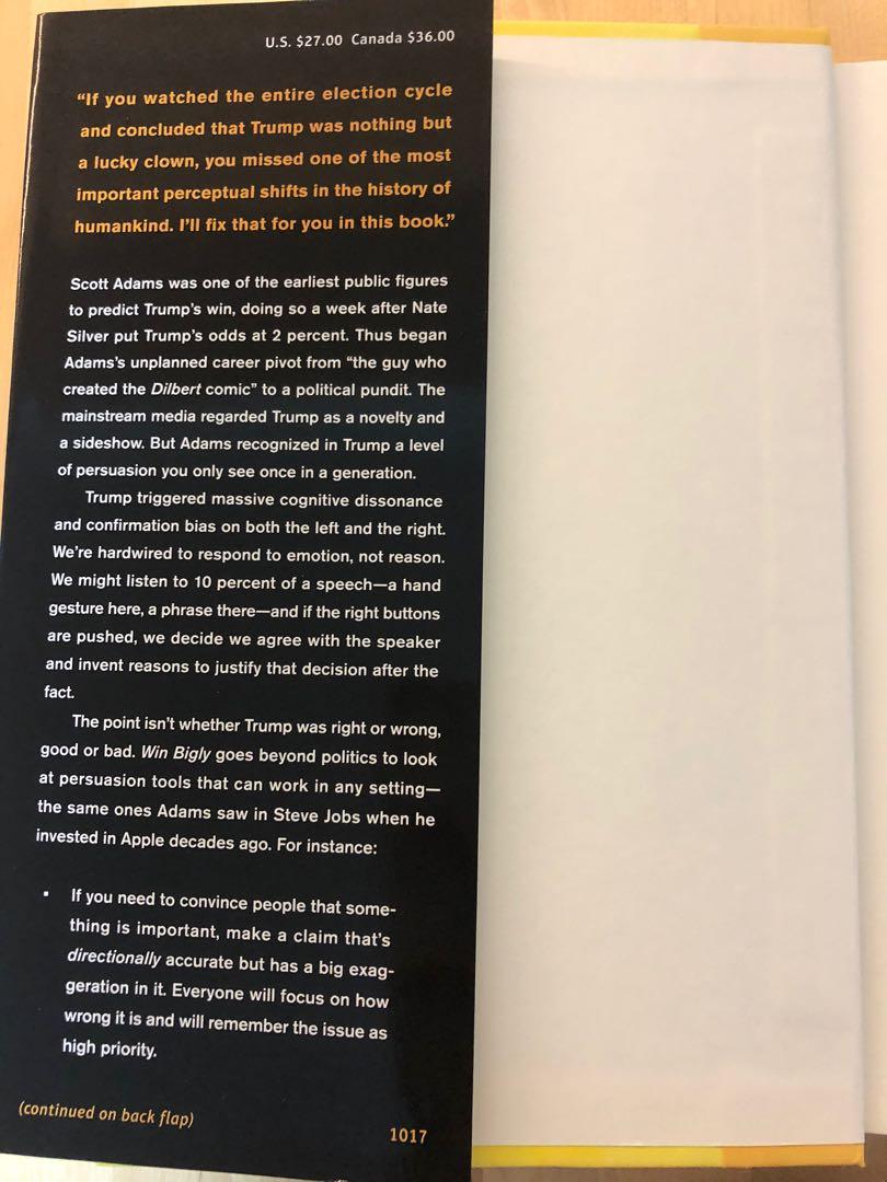 Win Bigly by Scott Adams, Hobbies & Toys, Books & Magazines, Fiction ...