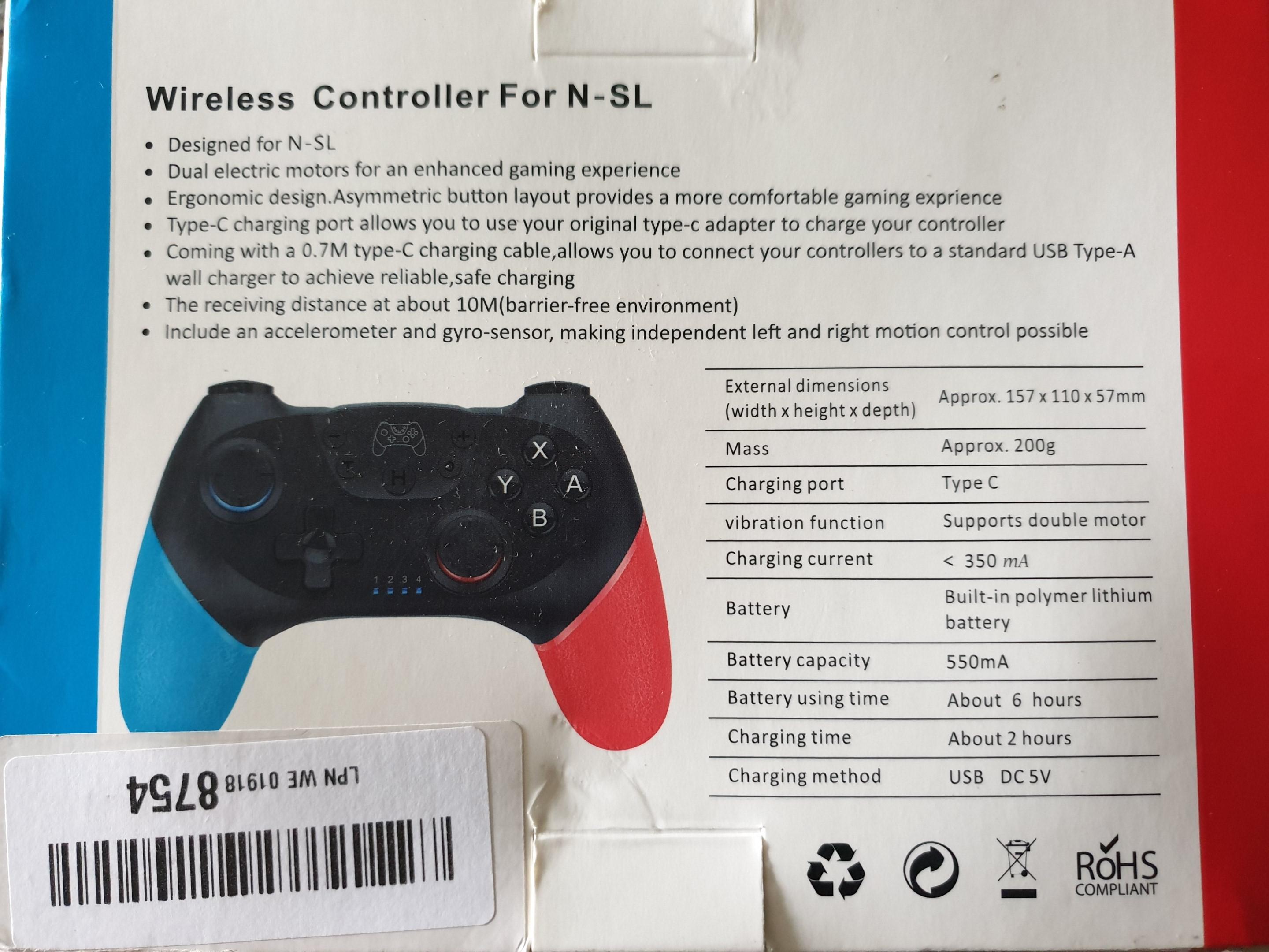 Wireless Game Controller, Bluetooth , Type-C interface, Double ...