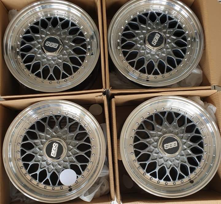 15" BBS RS Mesh design Gunmetal QC112 Bnew 4Holes pcd 100-114, Car ...