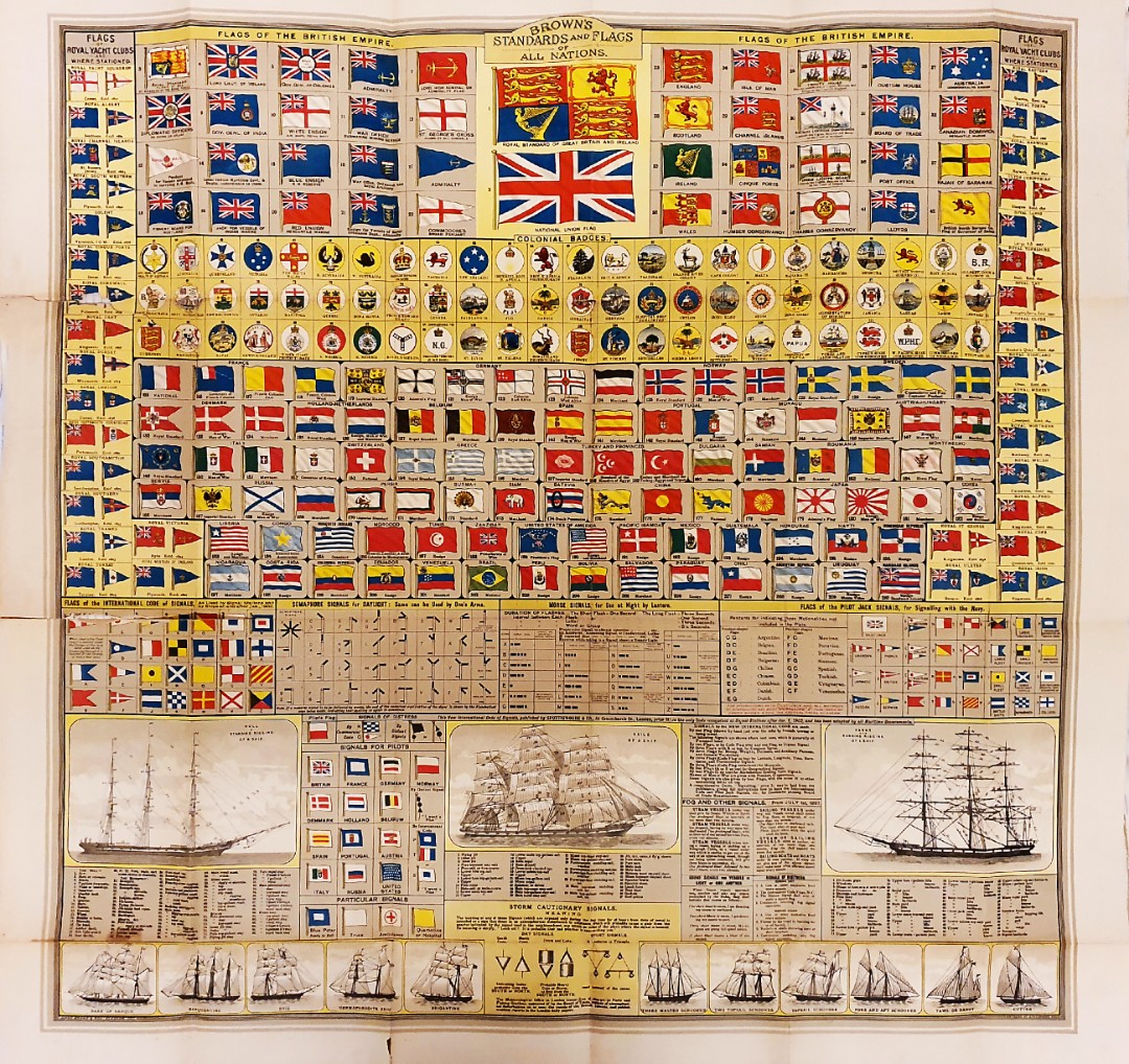1900s British Colonial Flags Large Fold Out Map by Brown & Sons ...