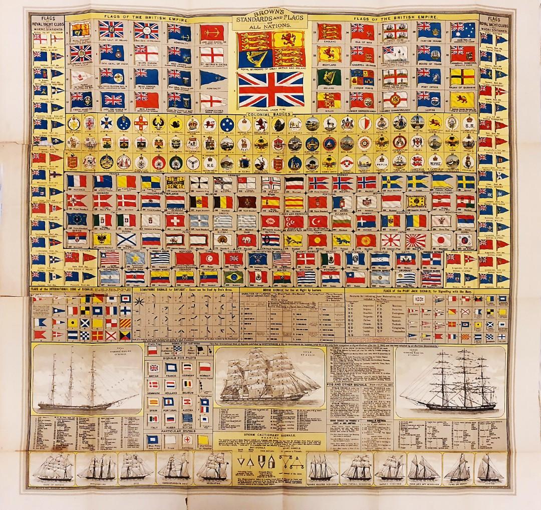 1900s British Colonial Flags Large Fold Out Map by Brown & Sons ...