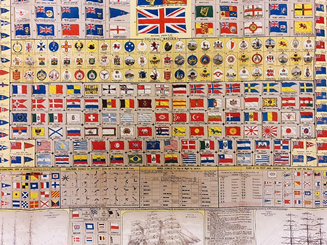 1900s British Colonial Flags Large Fold Out Map by Brown & Sons ...