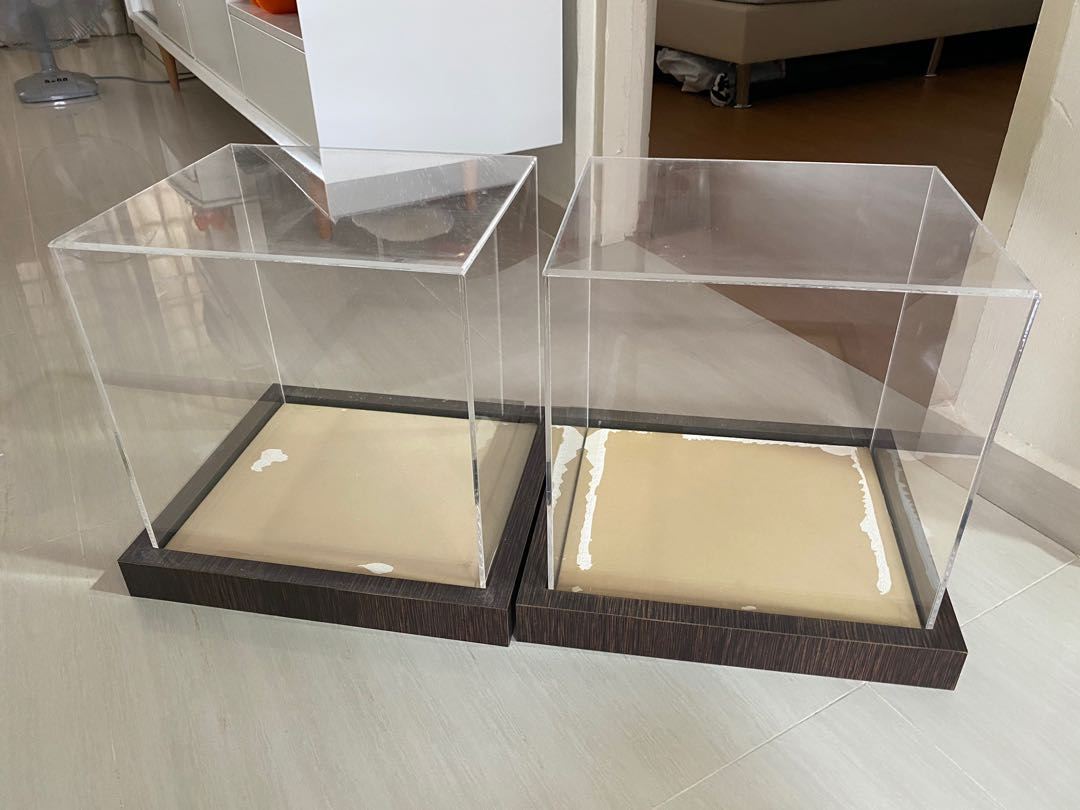 Acrylic display case with wood laminate base, Furniture & Home Living ...