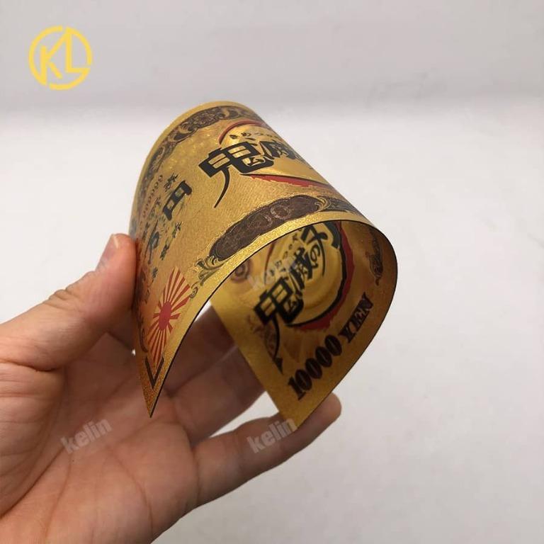 Demon Slayer Kimetsu No Yaiba Gold Plated Banknote Japan Yen Money ...