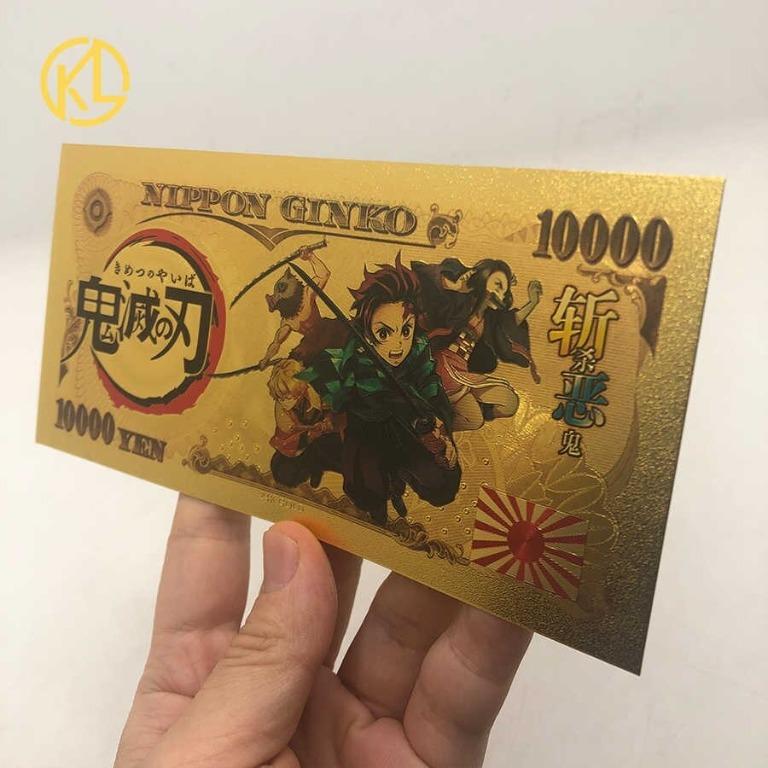 Demon Slayer Kimetsu No Yaiba Gold Plated Banknote Japan Yen Money ...