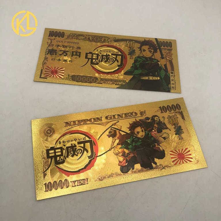 Demon Slayer Kimetsu No Yaiba Gold Plated Banknote Japan Yen Money ...