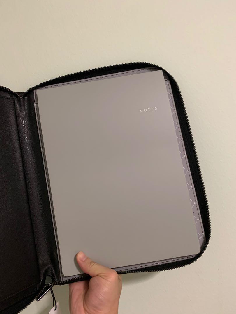 Kikki.k A4 Leather Compendium Jet black signature edition, Everything ...